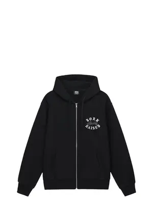 StÜssy X Born X Raised Logo Zip Hoodie - Black