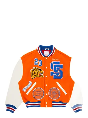 Supreme Tiger Varsity Jacket - Orange
