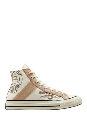 CONVERSE Chuck 70 Leather Overlay High-top Sneakers - Cream