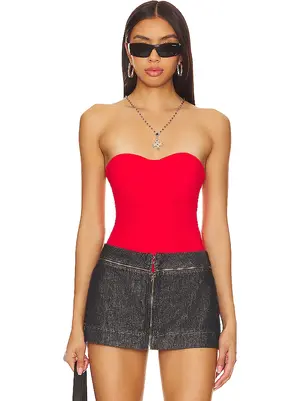 Superdown Bustier Bodysuit - Red