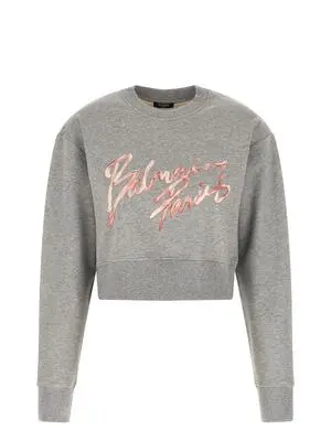 Balmain Paris Cropped Sweatshirt - Gray