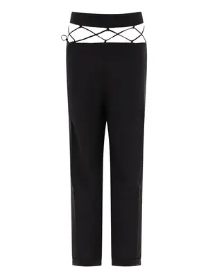 NENSI DOJAKA Tailored Trousers With Laced Waistband - Black