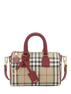 Burberry Mini Check Bowling Bag - Beige