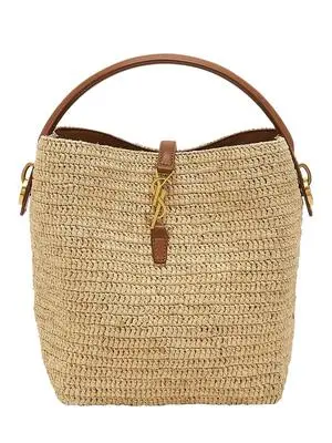 Saint Laurent Le 37 Raffia Bucket Bag - Naturale Brick