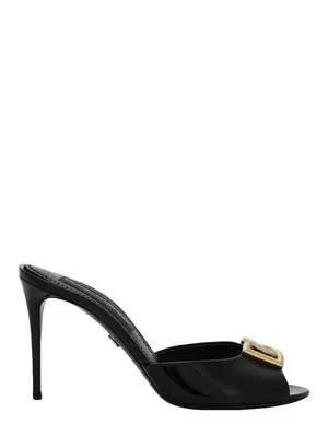 Dolce & Gabbana 90mm Leather Logo Mules - Black