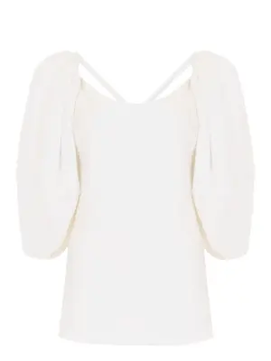 GLORIA COELHO Henrique Viii Crepe Blouse - White