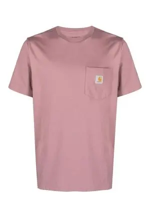 Carhartt Work In Progress Logo-patch Cotton T-shirt - Pink