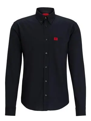 Hugo Logo-appliqué Cotton Shirt - Black