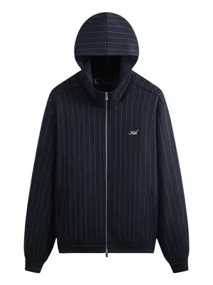 Kith Double Weave Selfridge Zip Up Hoodie 'nocturnal - Blue