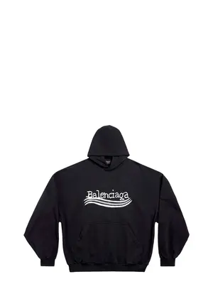Balenciaga Large Fit Hoodie - Black
