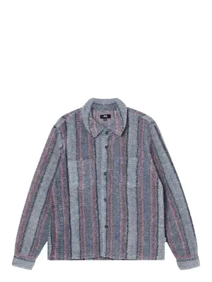 StÜssy Stripe Sherpa Shirt - Blue