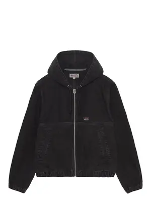 StüSsy Overdyed Zip Work Jacket - Black | Editorialist