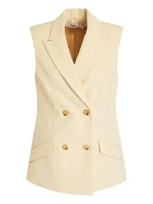 Simkhai Nori Double-breasted Crepe Vest - Cream
