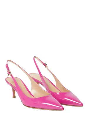 GIANVITO ROSSI Gianvito Rossi Ribbon Patent Leather Slingback Pumps