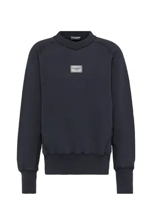 Dolce & Gabbana Logo Cotton Jersey Sweatshirt - Blue