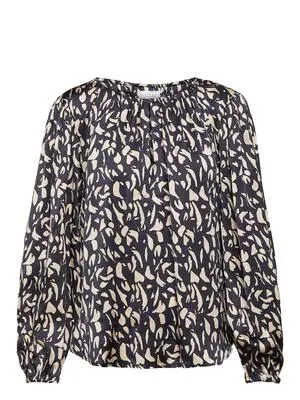 Velvet By Graham & Spencer Kade Printed Satin Blouse - Multicoloured