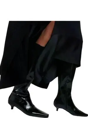 TOTEME The Slim Leather Knee-high Boots - Black