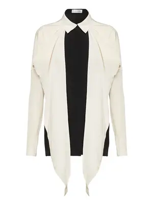 Victoria Beckham Bow-detail Silk Crêpe De Chine Blouse - Multicoloured