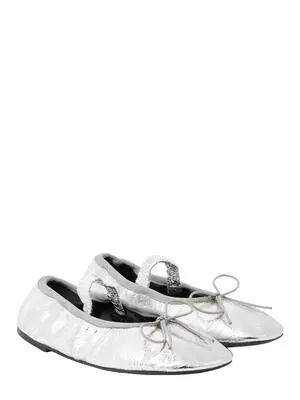 Proenza Schouler Proenza Schouler Metallic Leather Ballet Flats Silver