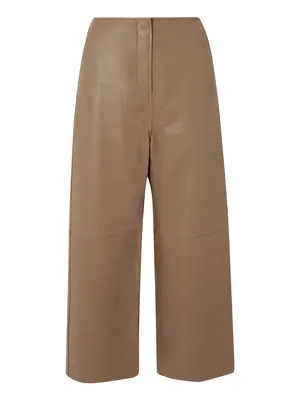 TOTEME Paneled Wide-leg Leather Pants - Neutrals