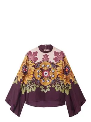 La DoubleJ Printed Silk-twill Blouse - Multi
