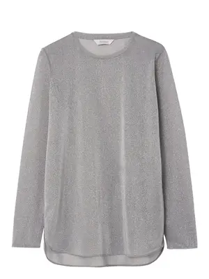 Max Mara Max Mara Leisure Etra Metallic Knitted Top Gray