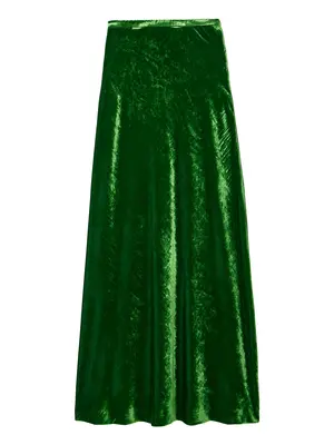 Bernadette Emily Velvet Maxi Skirt - Green
