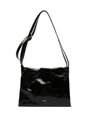 JIL SANDER Small Leather Shoulder Bag - Black