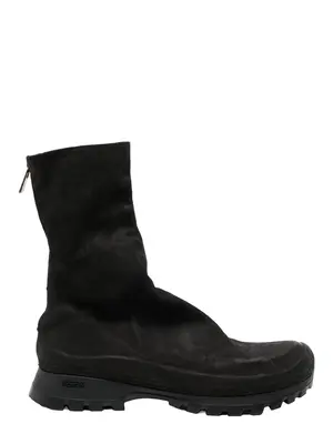 Yohji Yamamoto Round-toe Leather Boots - Black