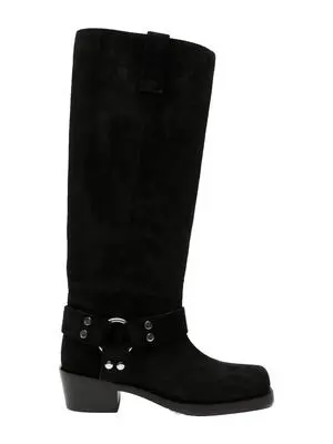 Paris Texas Roxy 45mm Suede Boots - Black