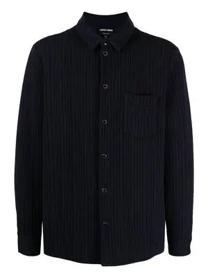 Giorgio Armani Quilted Press-stud Shirt - Blue