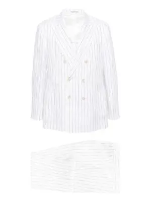 Brunello Cucinelli Double-breasted Linen Suit - White