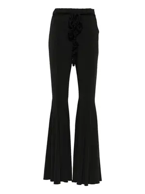 ROTATE BY BIRGER CHRISTENSEN Ruffle-detailing Flared Trousers - Black