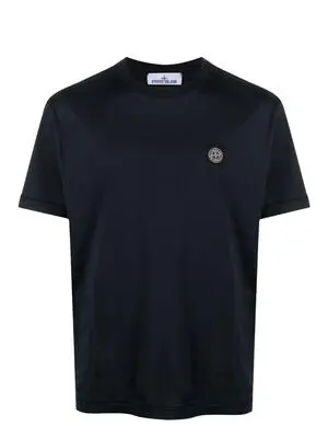 Stone Island Compass-patch Cotton T-shirt - Blue