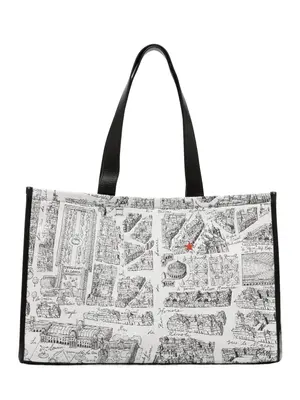 AGNÈS B. Map Of Paris Screen-print Tote Bag - White