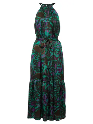 Velvet By Graham & Spencer Kareese Printed Satin Midi Dress - Multicoloured