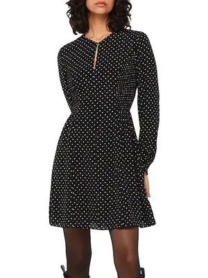 Whistles Heart Print Mini Dress - Black/multi