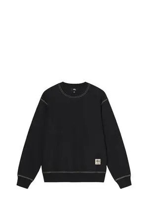 StÜssy Contrast Stitch Label Crew - Black