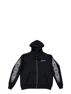 Chrome Hearts Printed Zip Up Hoodie - Black