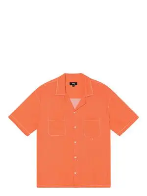 StÜssy Contrast Pick Stitched Shirt 'peach - Orange