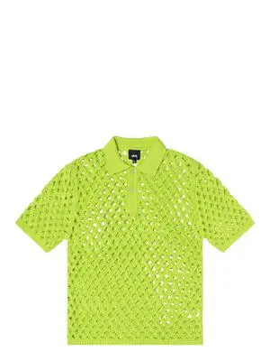 StÜssy Big Mesh Polo Sweater 'lime - Green