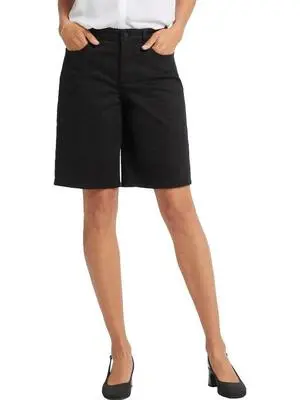 NYDJ Lilly Straight Leg Denim Shorts - Black