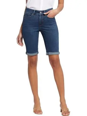 NYDJ Briella Roll Cuff Denim Bermuda Shorts - Gold Coast