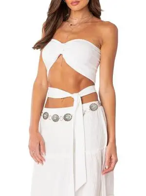 EDIKTED Wyatt Strapless Wrap Bandeau Top