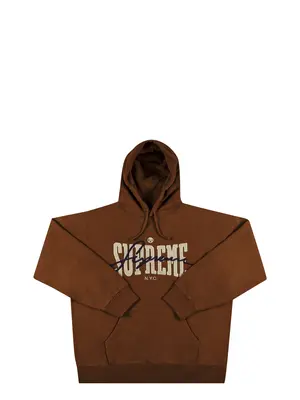 Supreme Embroidered Chenille Hooded Sweatshirt - Brown