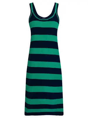 Zimmermann Striped Cotton Midi Dress - Navy