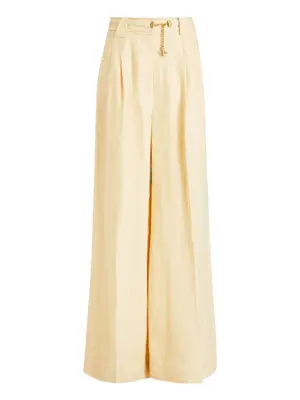 ZIMMERMANN Zimmermann Belted Wide-Leg Linen Pants