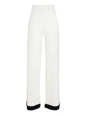 Zimmermann Two-tone Merino Wool Wide-leg Pants - Cream