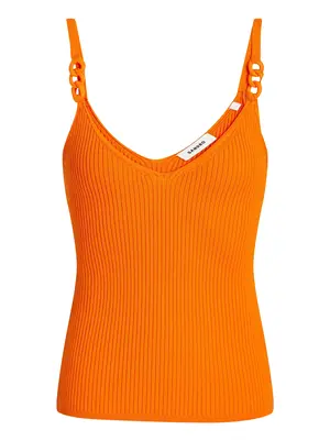 Sandro Sandro Ribbed-Knit Tank Orange