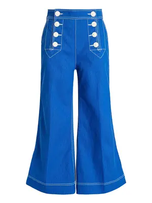 Zimmermann Embroidered Kick-flare Jeans - Bright Blue
